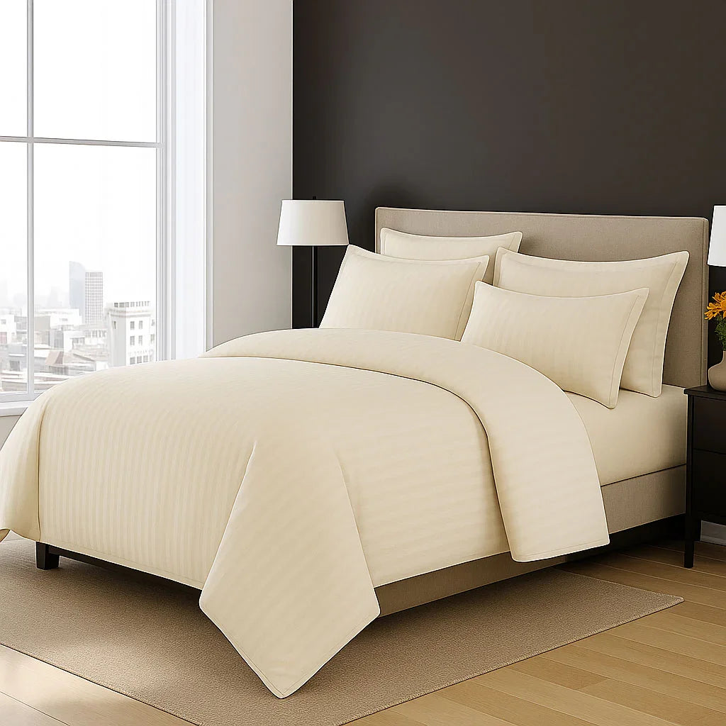 All Season Duvet Cover Set - Subtle Stripes | 100% Microfiber – Rezlan Home